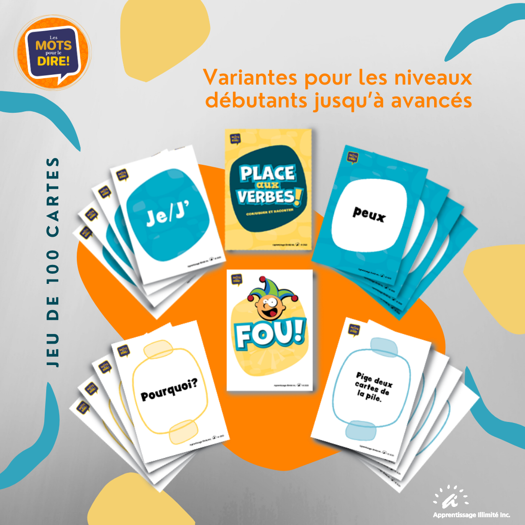 Place aux verbes - Present Tense Card Game – Apprentissage Illimité